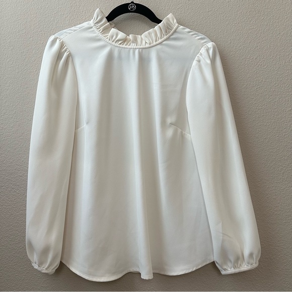 J. Crew | Tops | J Crew Long Sleeve Ruffle Neck | Poshmark